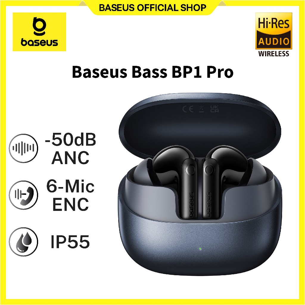 Jual Baseus BP1 Pro TWS ANC Hi-Res LDAC -50dB 6 Mic ENC with IP55 & 55H Earbud Earphone ...