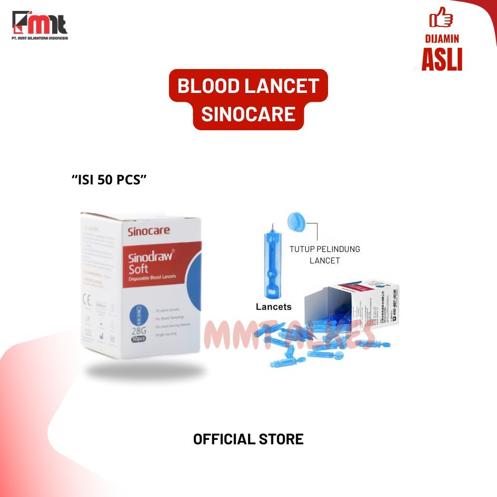 Jual Sinocare Sinodraw Blood Lancet Jarum Lancet Sinodraw 28G 50 pcs ...