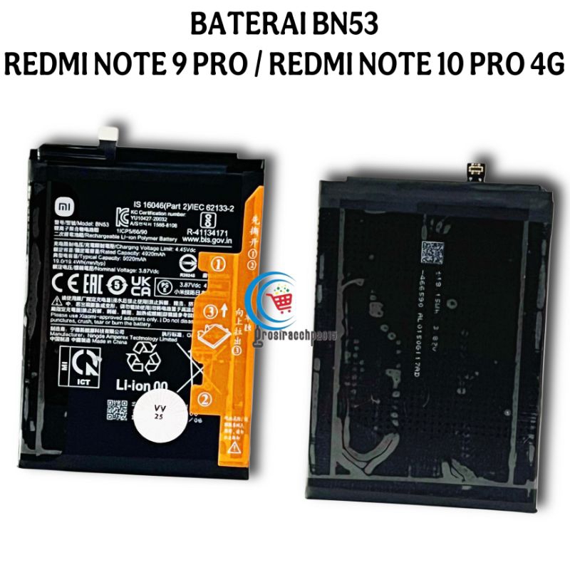 Jual BATERAI BN53 COMPATIBLE FOR XIAOMI REDMI NOTE 9 PRO / REDMI NOTE ...