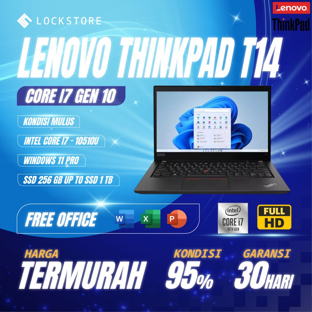 Jual Lenovo Thinkpad T14 intel core i7 gen10 | 16 | 1TB | 14inc - SSD 256GB | Shopee Indonesia