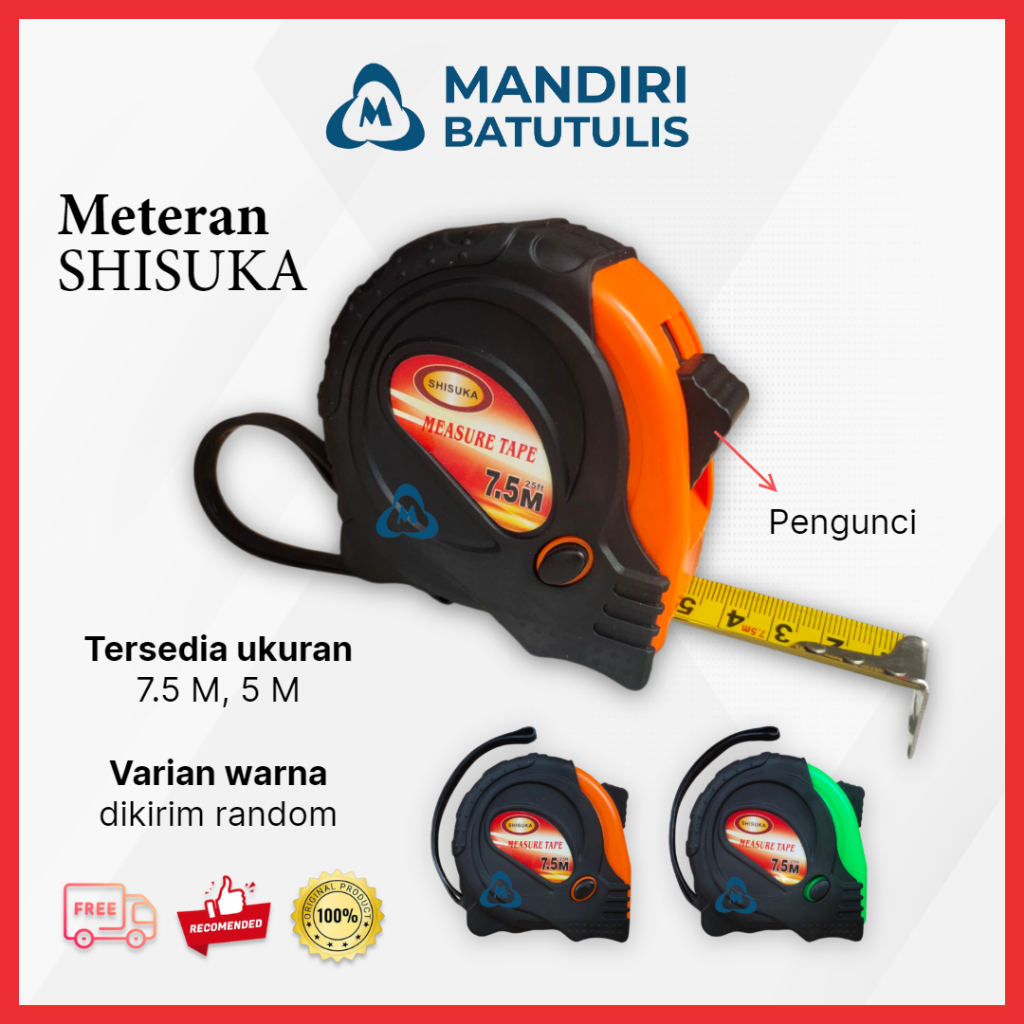 Jual Meteran 5 meter Karet Murah / Meteran Bangunan / Meteran Tukang ...