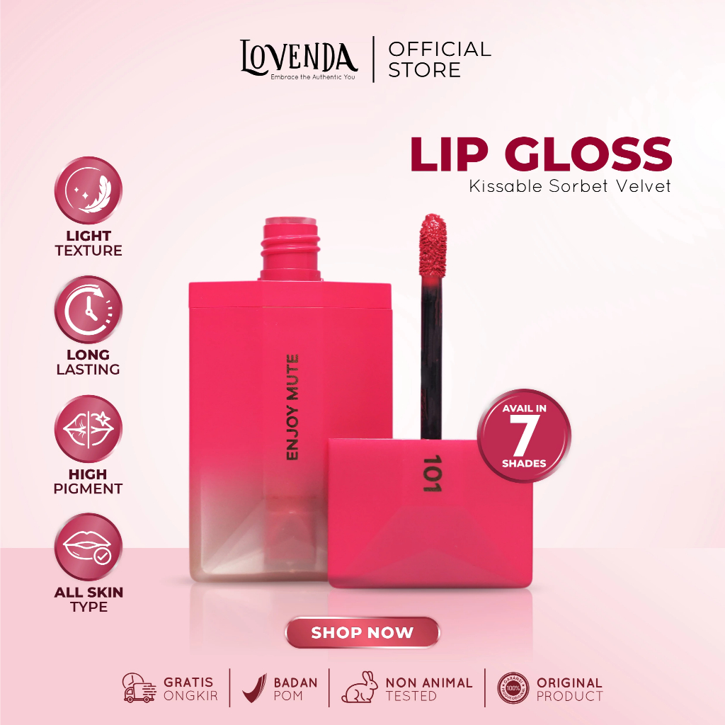 Jual Lovenda Kissable Sorbet Velvet Lip Gloss - Long Lasting Stain ...
