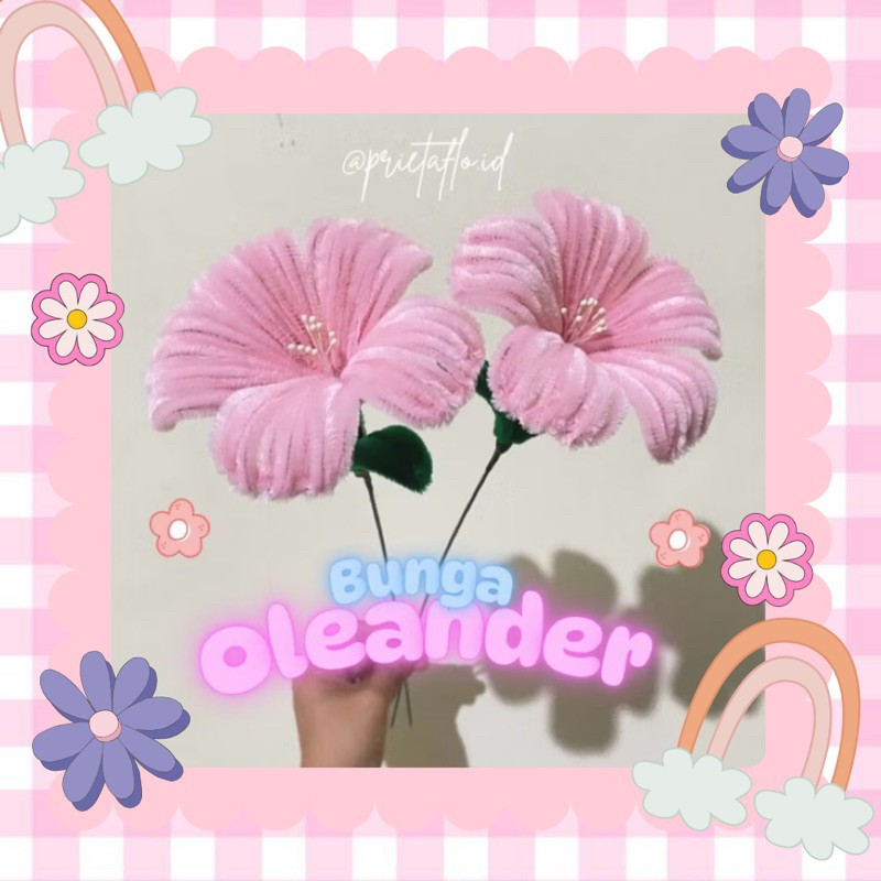 Jual OLEANDER Bunga Kawat Bulu Satuan / Bunga Kawat Bulu 1 Tangkai ...