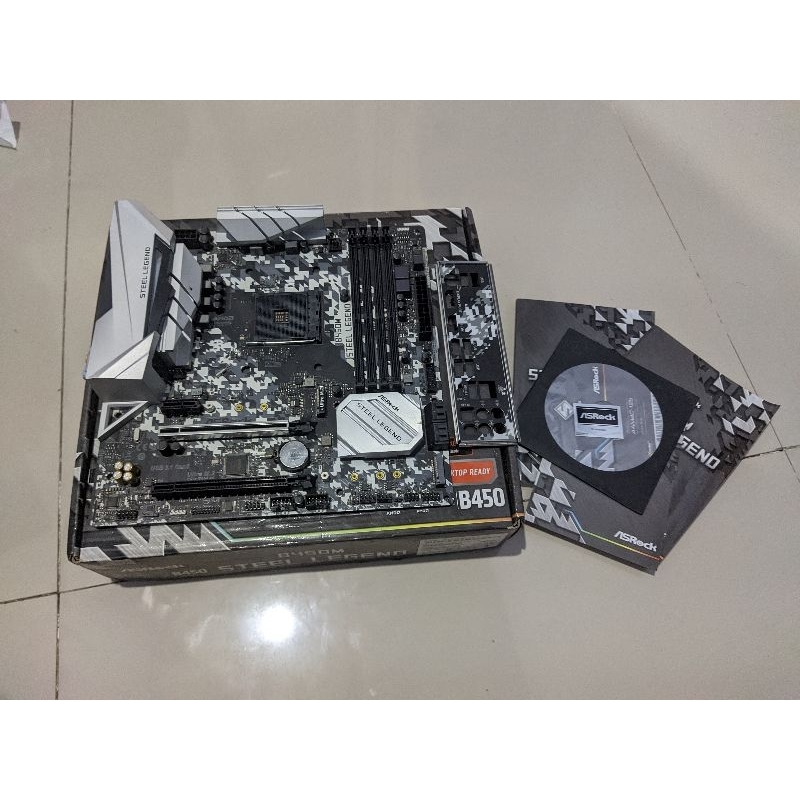 Jual mobo asrock b450m steel legend second fullset | Shopee Indonesia
