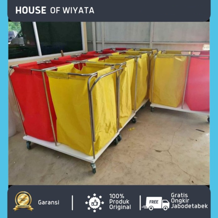 Jual Trolley Laundry 2 Bag Trolley linen 2 Bag Troli service Troli ...