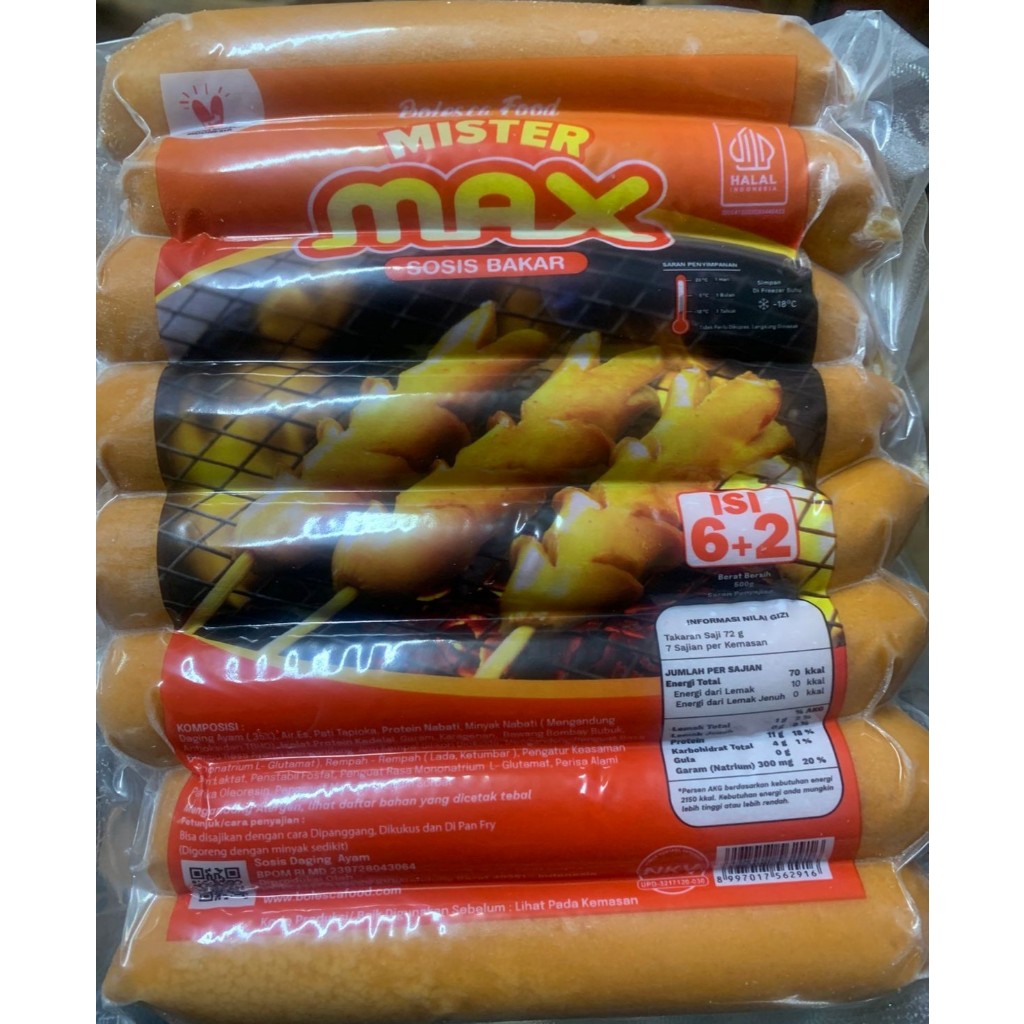 Jual Mister Max Jumbo Sosis Bakar isi 8 | Shopee Indonesia