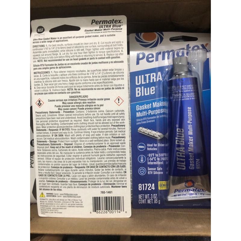 Jual Lem permatex biru silicon gasket rtv 85 gramultra blue 81724 80022 ...