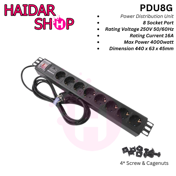 Jual Indorack PDU8G | 8 Outlet Power Distribution Unit | Shopee Indonesia