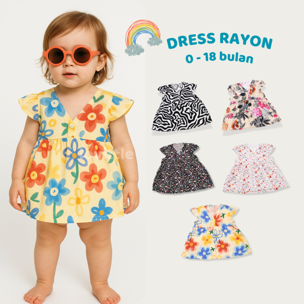 Jual Dress Bayi Perempuan Rayon Daster Anak Perempuan Atasan Anak ...