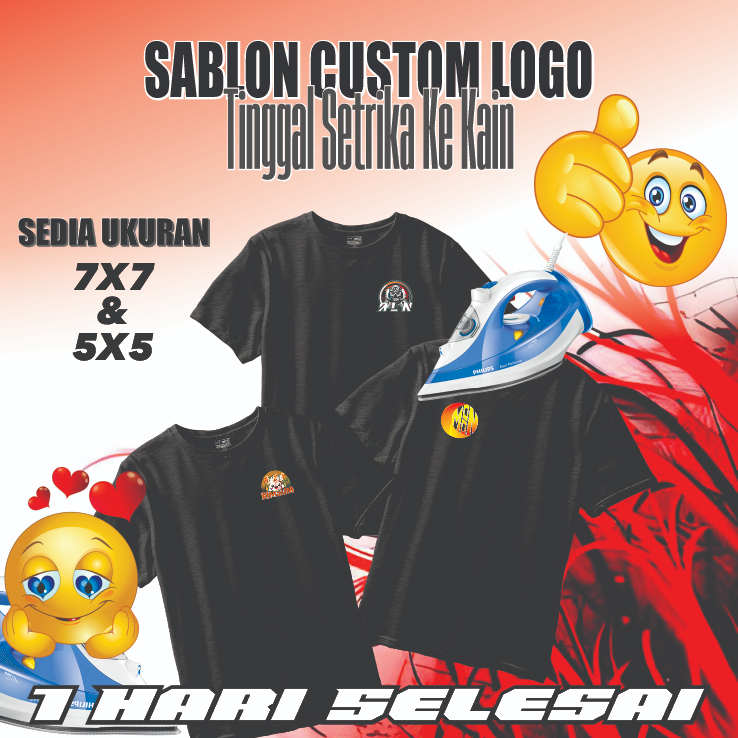 Jual Sablon Logo Custom, Sablon Setrika Logo | Shopee Indonesia