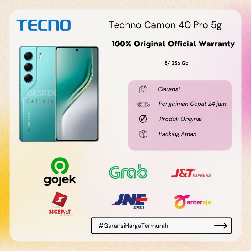 Jual AIG Tecno Camon 40 Pro 5G 8/256GB - Garansi RESMO | Shopee Indonesia