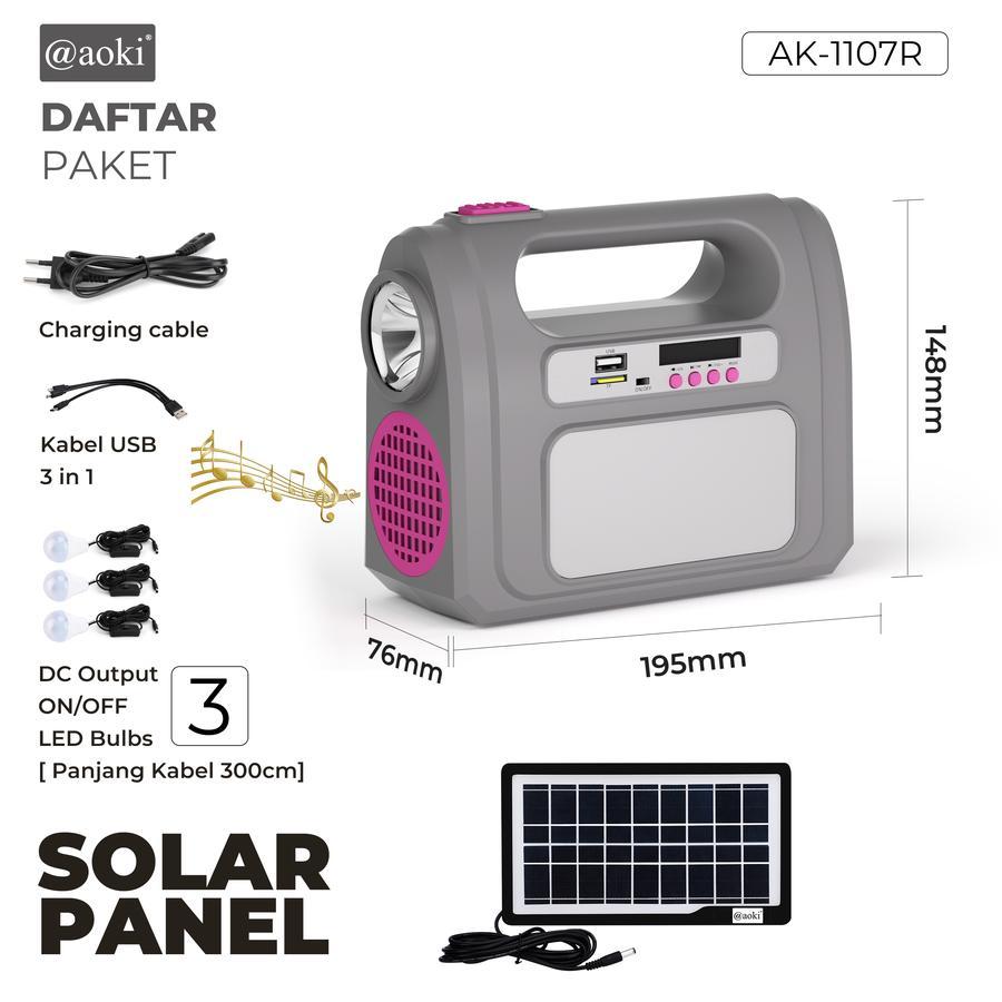 Jual AOKI Solar AK-1107 R Power System Tenaga Surya Multifungsi dengan ...