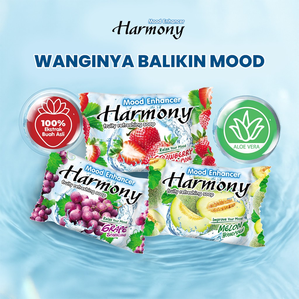 Jual Harmony Fruity Refreshing Soap Sabun Mandi Batang Aroma Buah 70g ...