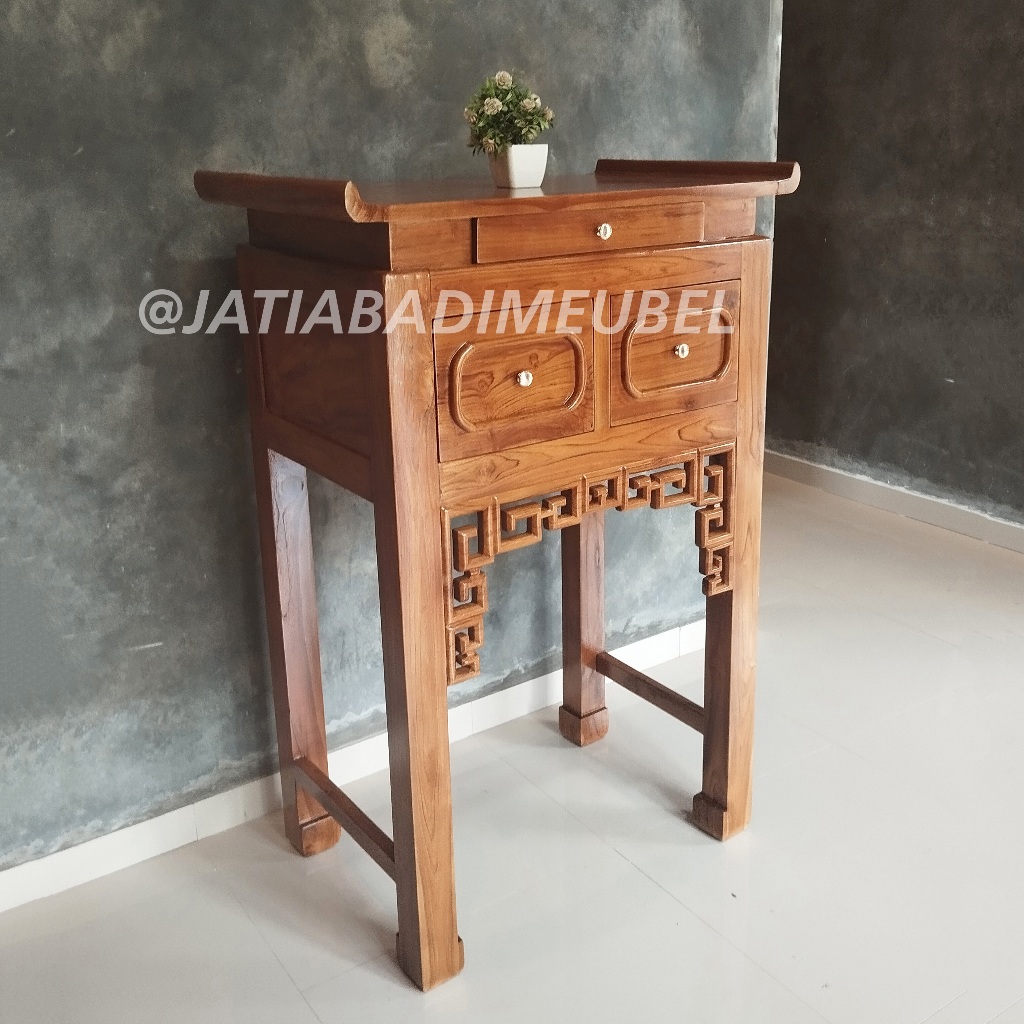 Jual Meja Sembahyang Meja Altar Meja Leluhur Dewa Minimalis Kayu Jati ...