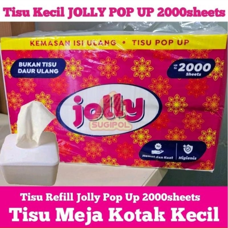 Jual tissue jolly 2000sheet refill tisu kotak kecil / tissue pop up ...