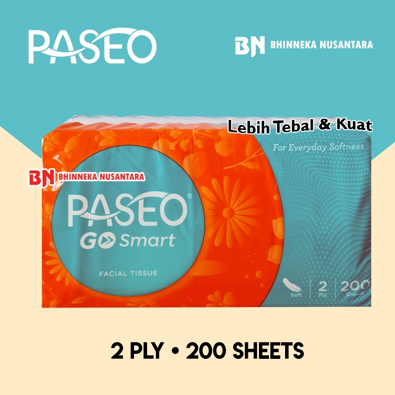 Jual Paseo Smart Facial Tissue 390 Ply / 3 Ply | Paseo Go Smart 200 ...