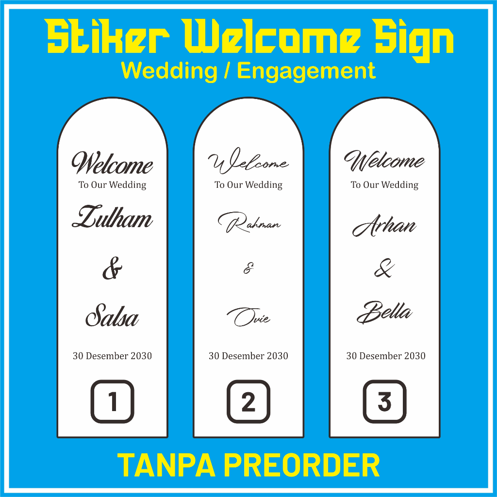 Jual Stiker Welcome Sign 125cm x 40cm Sticker Akrilik Wooden Dekorasi ...