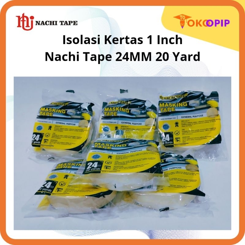 Jual Isolasi Kertas Nachi 1 Inch 24 MM 2 Yard Masking Tape Asli ...