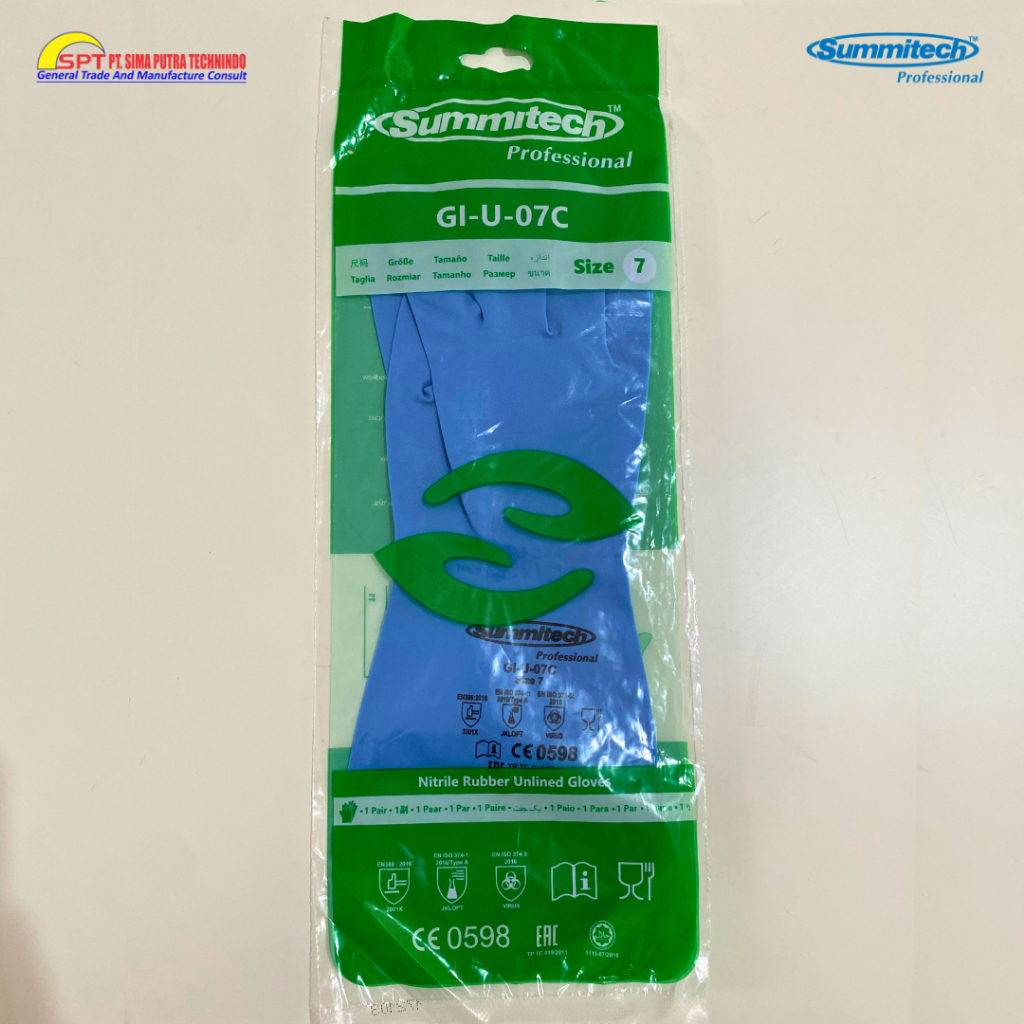 Jual Summitech GI-U-07C Chemical Resistance Gloves - Sarung Tangan ...