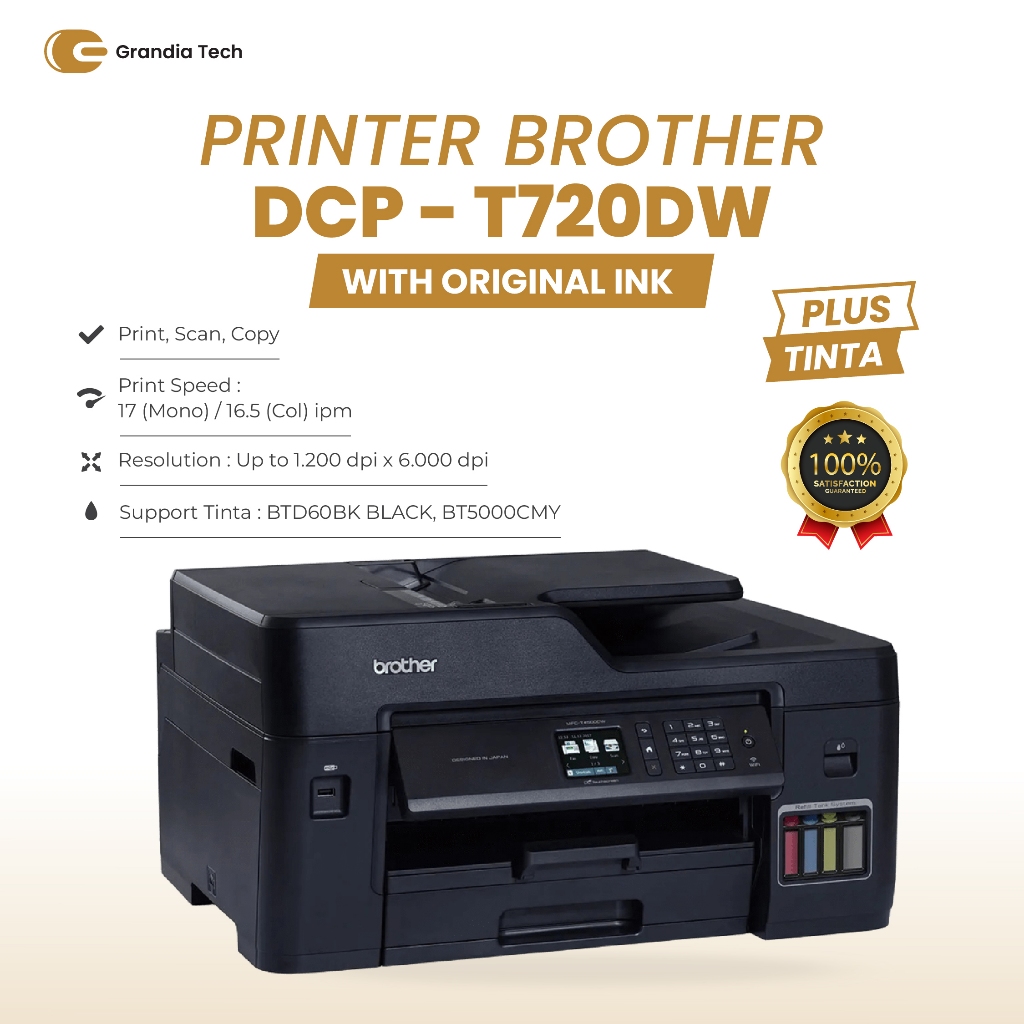 Jual PRINTER BROTHER DCP-T720DW PRINT SCAN COPY DUPLEX WIFI ADF T720DW DCP T720 DW | Shopee ...