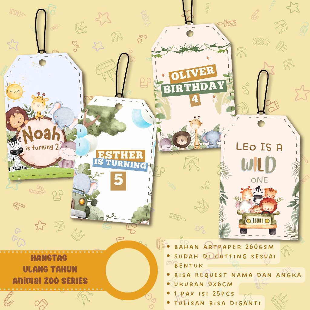 Jual Hang Tag Ulang Tahun Anak Custom - Hangtag Birthday Custom ...