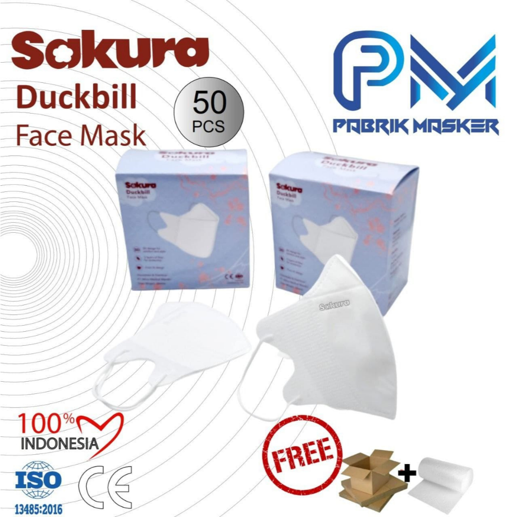 Jual Masker Duckbill SAKURA 3ply isi 50 Pcs KEMENKES by SEVEN | Shopee ...