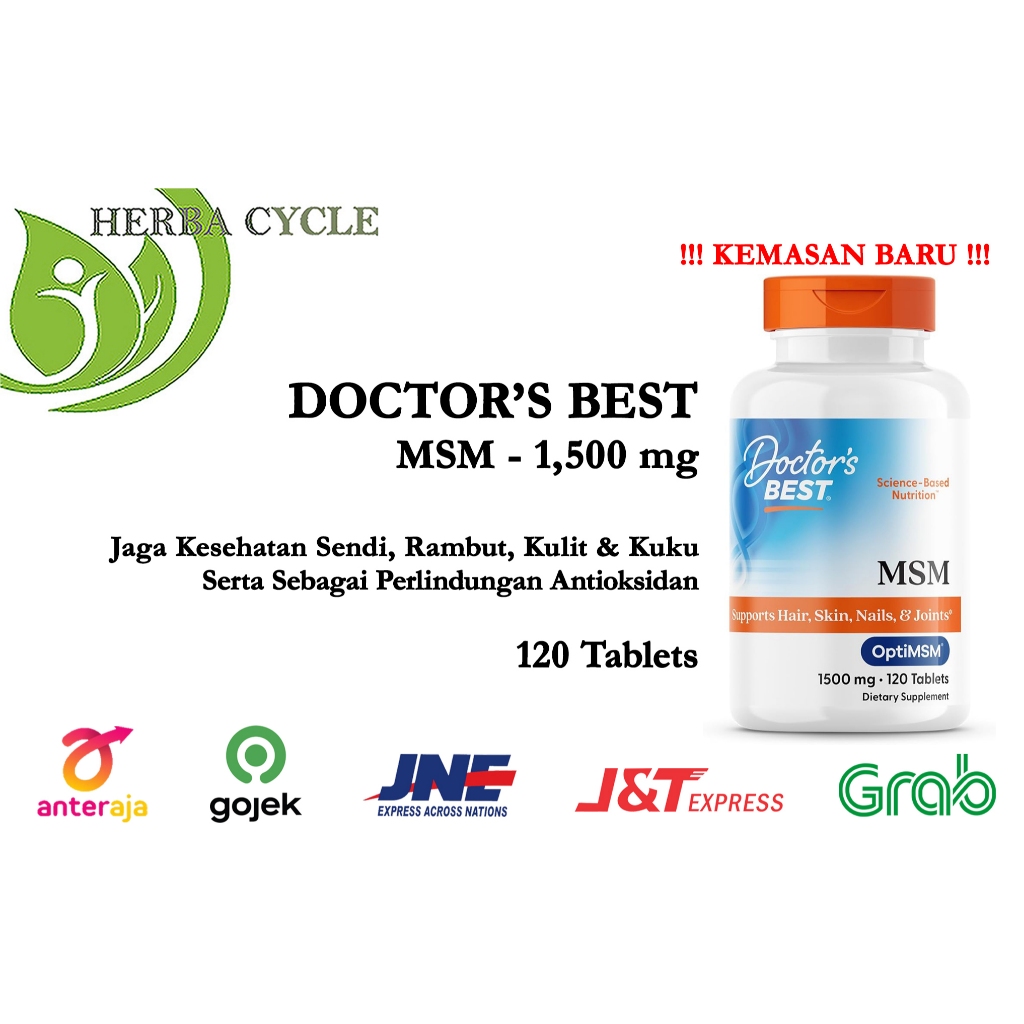 Jual Doctors Best MSM with OptiMSM 1500 mg 120 Tab Dr Best MSM ORI USA ...
