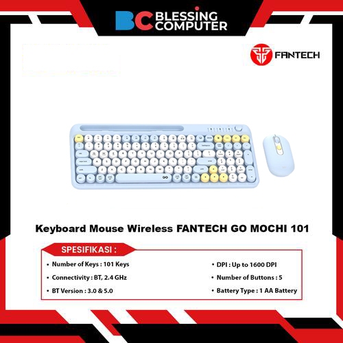Jual Keyboard Mouse Wireless FANTECH GO MOCHI 101 - Blue | Shopee Indonesia