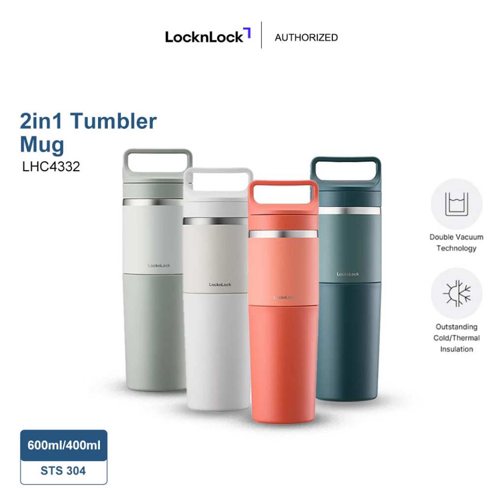 Jual LocknLock 2in1 Tumbler Mug 600ml & 400ml Vacuum Tumblr - LHC4332 ...