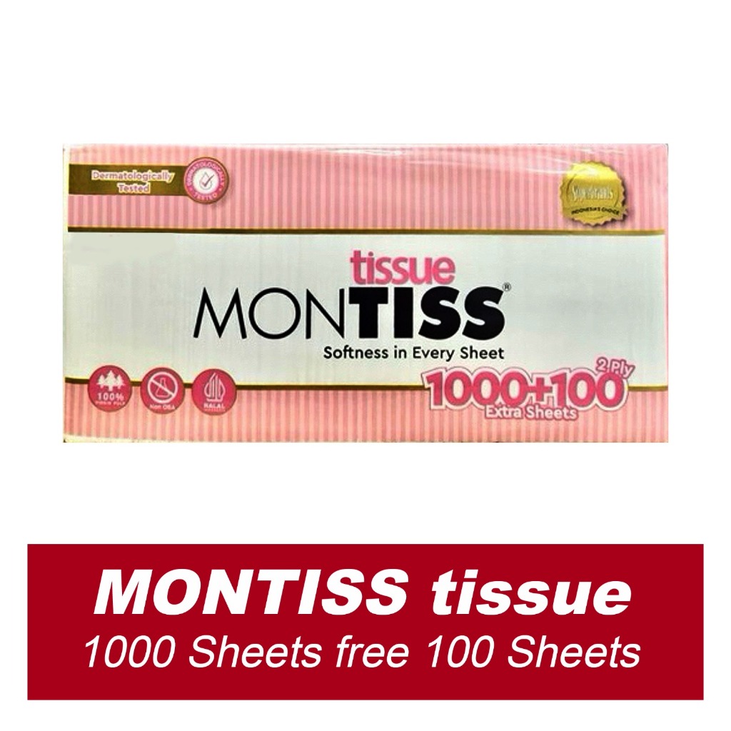 Jual Tissue ( MONTISS BESAR ) isi 1000 Sheet Free 100 Sheets 2 Ply ...