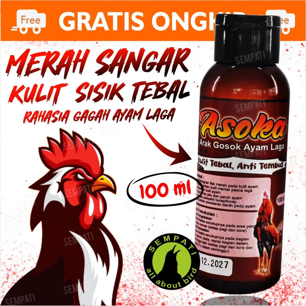 Jual SEMPATI Asoka Arak Gosok Ayam Laga 100 ml Obat Luka Luar Ayam Laga Jago Aduan Petarung ...
