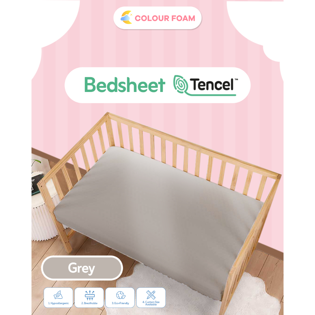 Jual Sprei Kasur Bayi Anak Tencel - Silk Bedsheet - Colour Foam ...
