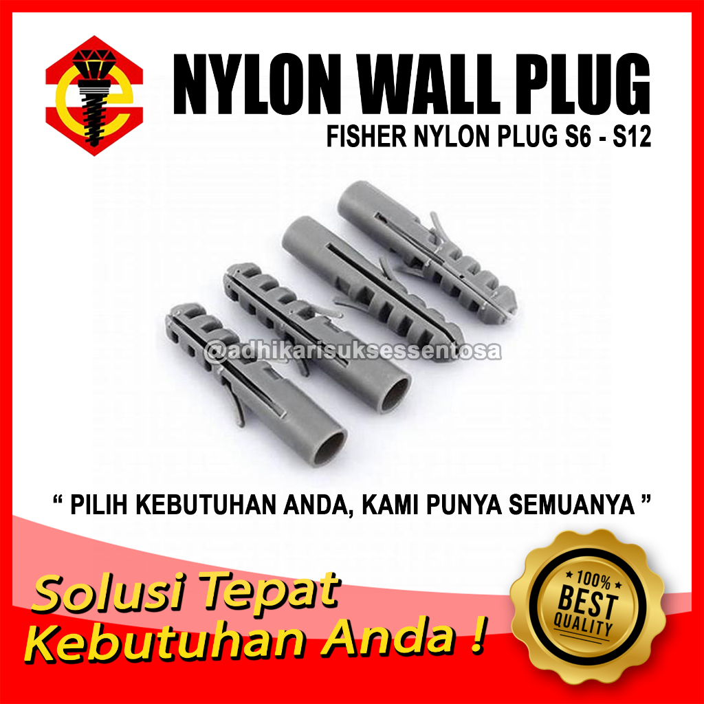 Jual Fisher Nylon Wall Plug Anchor S6 | Shopee Indonesia