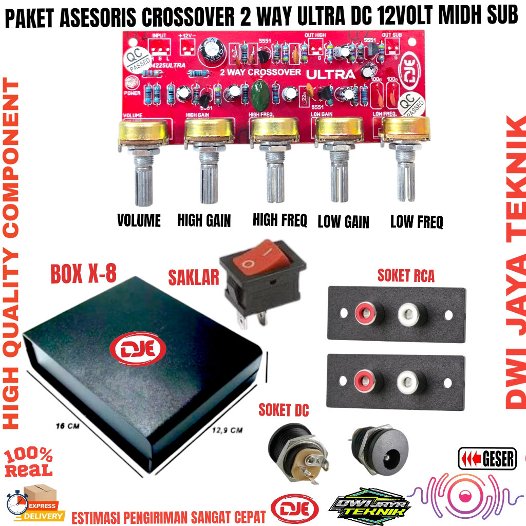 Jual Paket Asessoris 2WAY Crossover ULTRA DC 12volt DJE | Shopee Indonesia