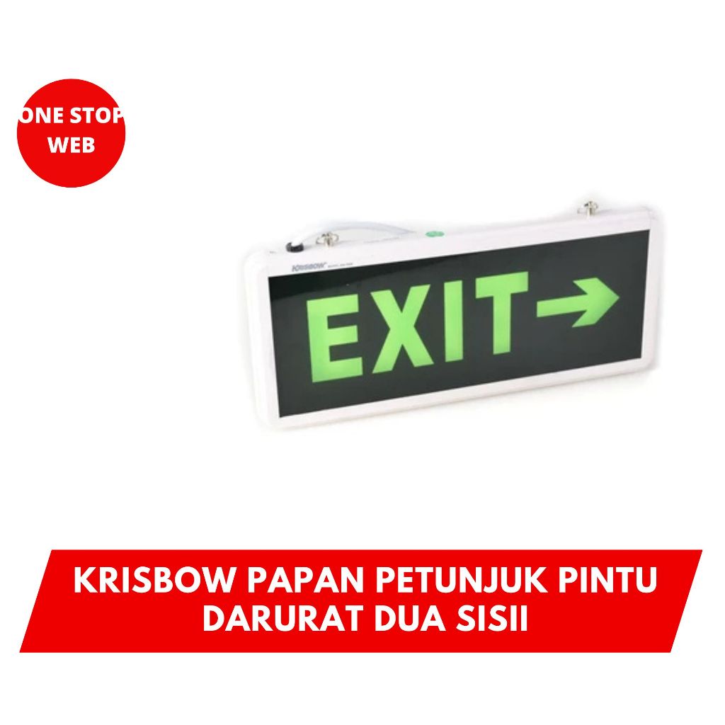Jual Krisbow Papan Petunjuk Pintu Darurat Dua Sisi Emergency Exit Sign ...