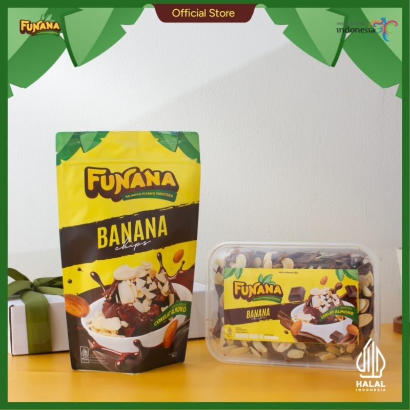 Jual Keripik Pisang Cokelat Almond | Banana Chips | Funana | Keripik ...