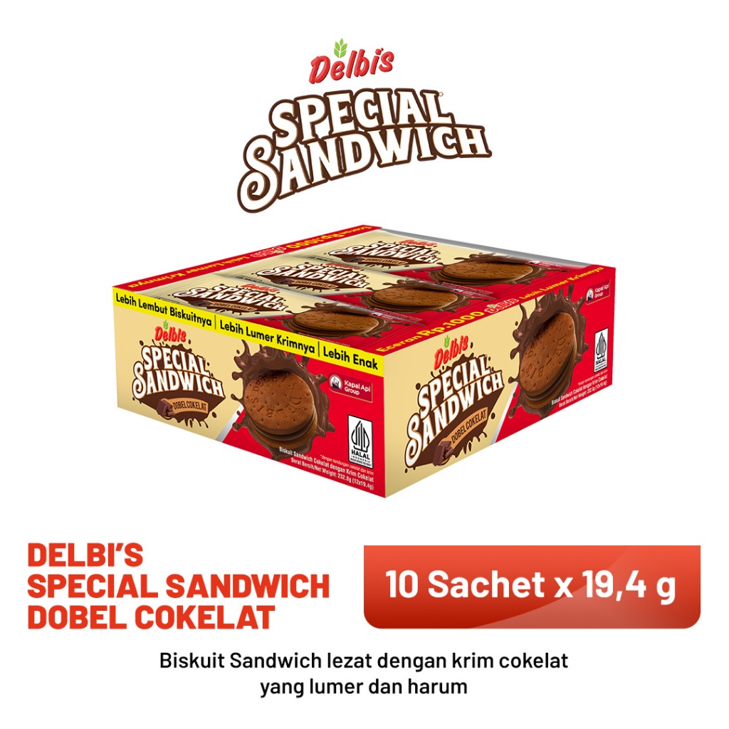 Jual Delbi's Special Sandwich Double Cokelat Box | Shopee Indonesia