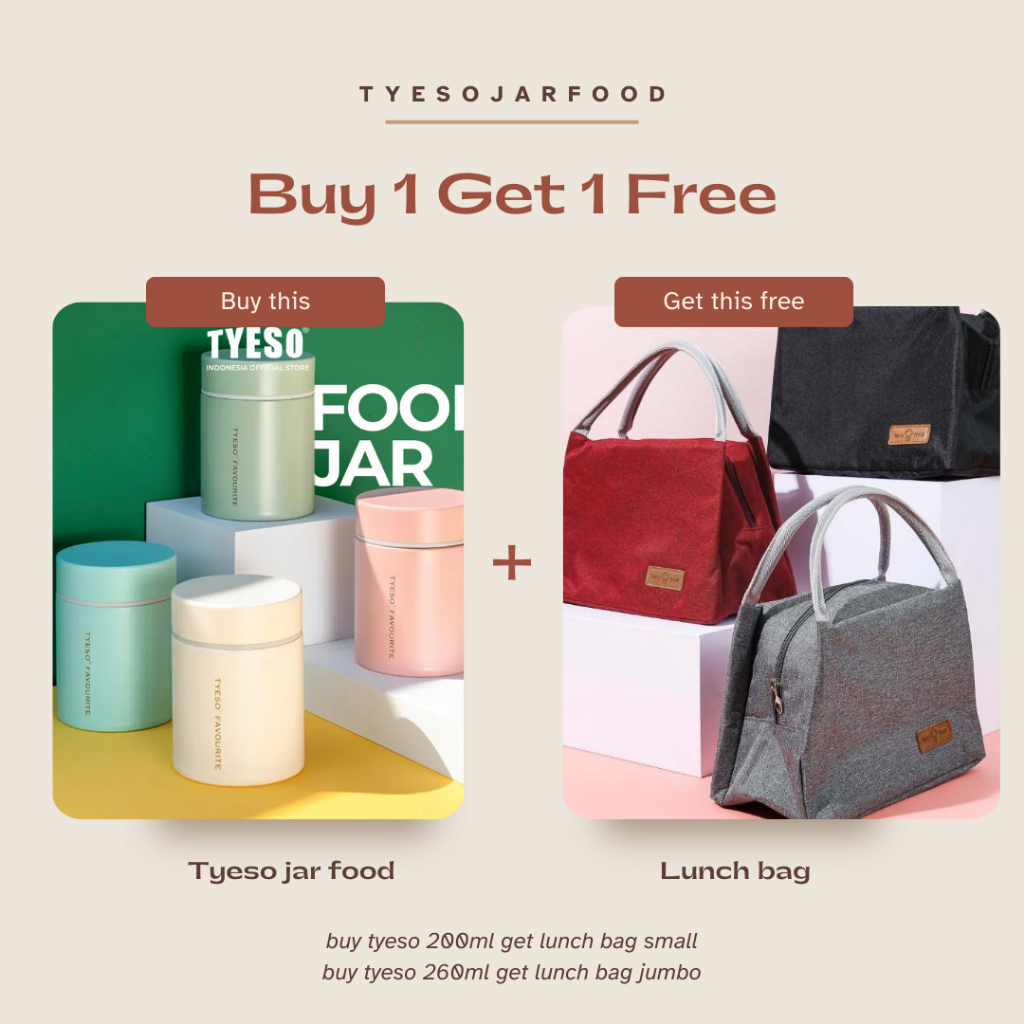 Jual TYESO food jar free lunch bag miniso TS-8762A dan TS-8763A 304 ...