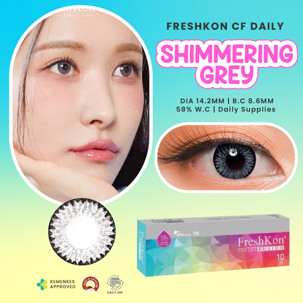Jual Freshkon Color Fusion Shimmering Grey Daily Softlens Warna Harian ...