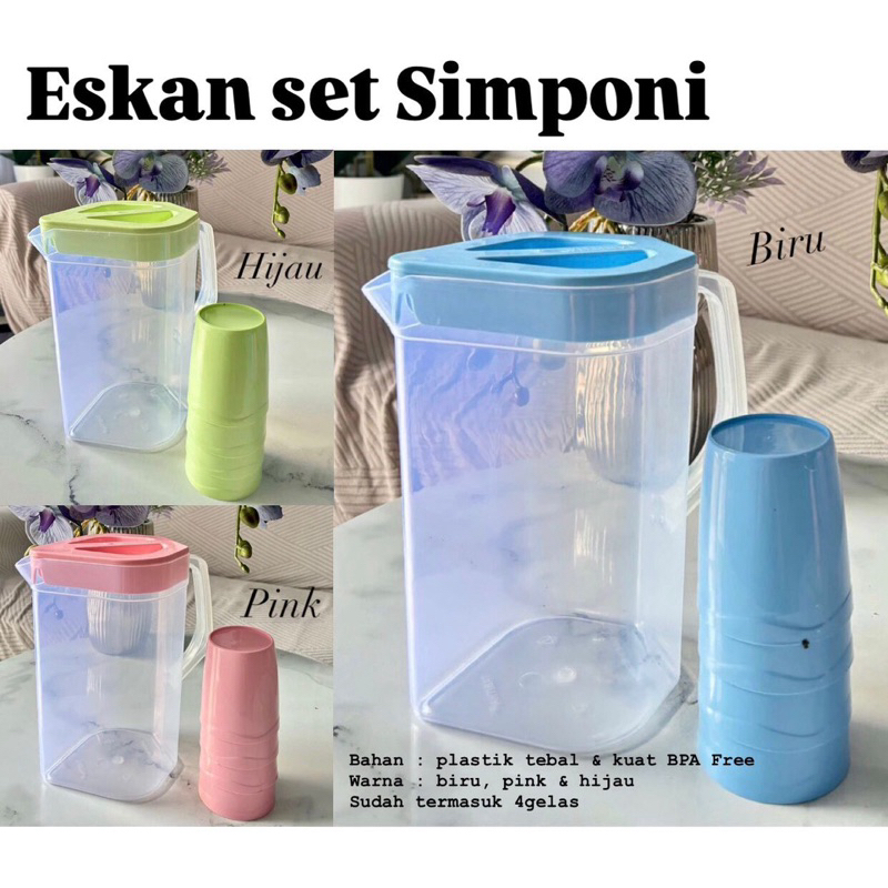 Jual eskan set simponi 1teko + 4gelas | Shopee Indonesia