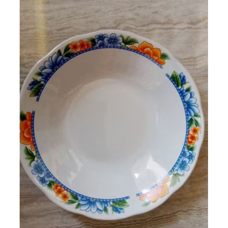 Jual 6pcs piring makan lucky/piring lilia motif bunga/piring makan ...