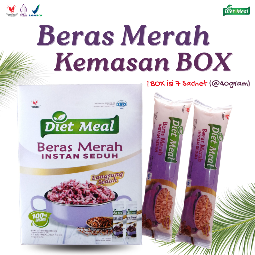 Jual Beras MERAH instan Seduh kemasan DUS BOX isi 7 sacet | Shopee ...