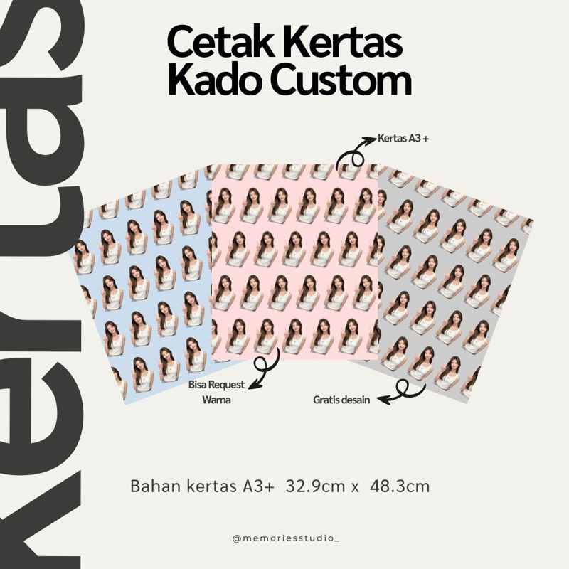 Jual CETAK KERTAS KADO CUSTOM- A3+ memoriesstudio | Shopee Indonesia