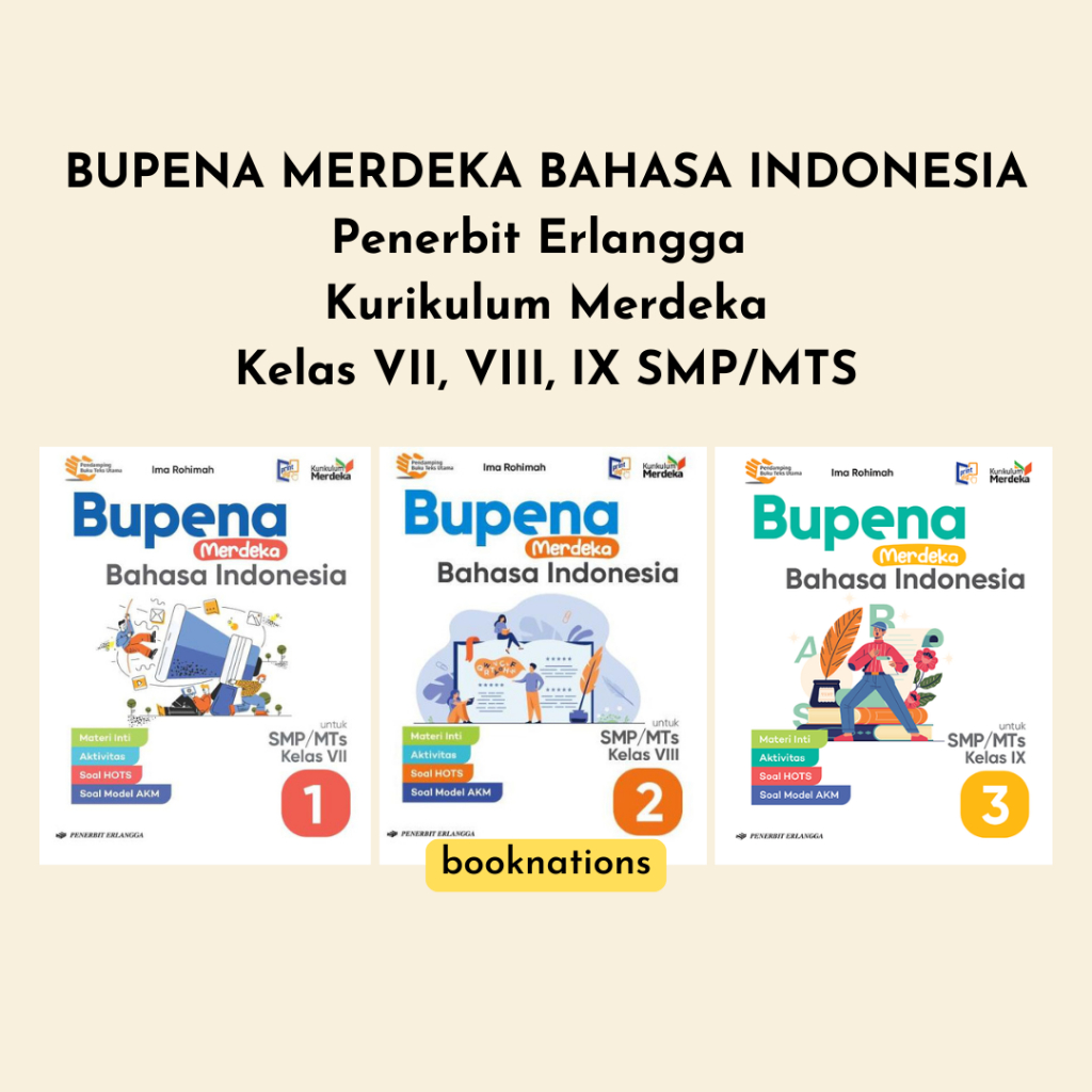 Jual Buku BUPENA MERDEKA BAHASA INDONESIA ERLANGGA KELAS 7 8 9 SMP Kurikulum Merdeka | Shopee ...