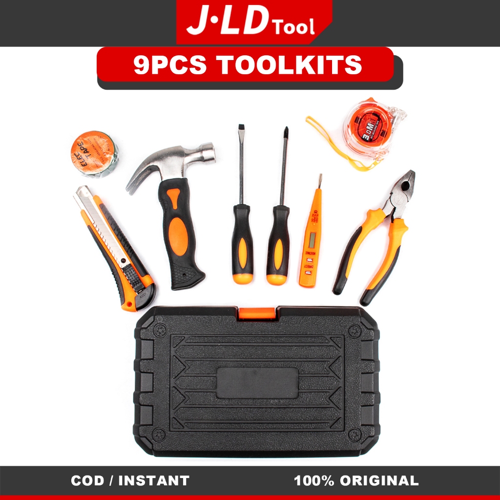 Jual JLD Toolkit Set 9pcs Alat Pertukangan Palu handtool box Perkakas ...