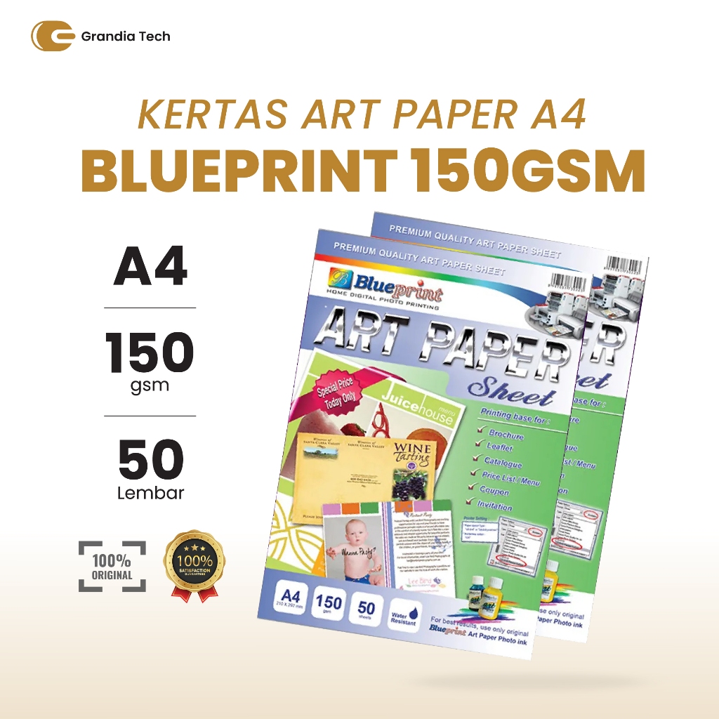 Jual Kertas Art Paper A4 Blueprint150 Gsm | Shopee Indonesia