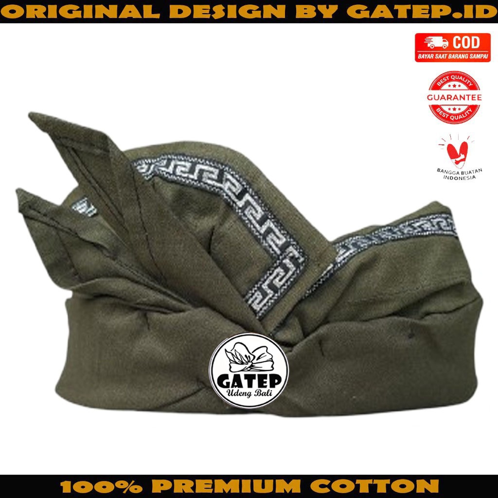 Jual Udeng Bali Warna Hijau Lumut Lis Mesir Setengah Jadi / Ikat Kepala ...