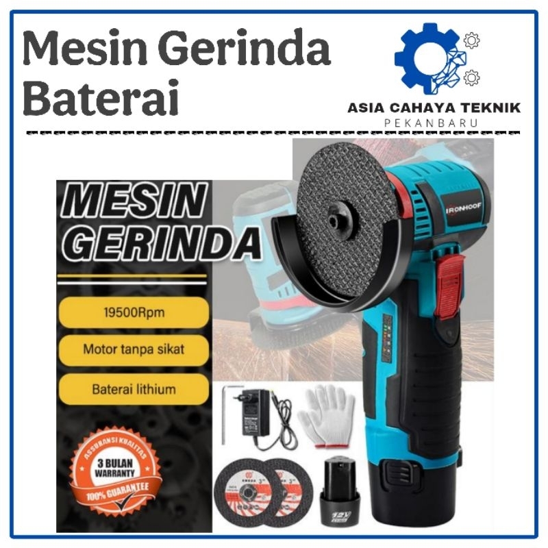 Jual Mesin Gerinda Baterai 12V Mini Portable Angle Grinder Cordless 3 ...