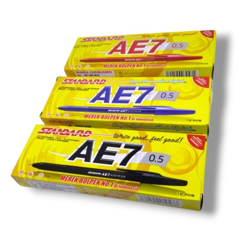 Jual 1 Pak Pulpen STANDARD-AE7 Alfa Tip 0.5 - isi 12 Pulpen - Pulpen Murah Best Seller | Shopee ...