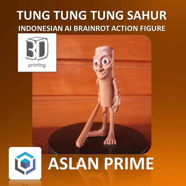 Jual TUNG TUNG TUNG SAHUR FLEXI FLEXIBLE ACTION FIGURE 3D Print Mainan Toy Toys Koleksi ...